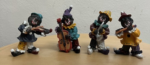 Vintage Resin Clown Figurines Playing Instruments African EUC | eBay