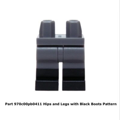 Lego Dark Bluish Gray Legs With Black Boots / Castle Black Falcon ...