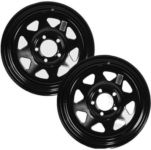eCustomrim 2-Pack Boat Trailer Rims Wheels 15 x 6 in. 15x6 5 Lug Black ...