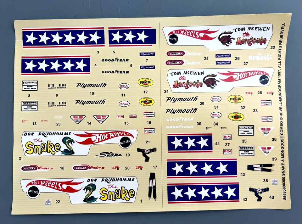 REVELL-MONOGRAM SNAKE AND MONGOOSE - 1:24 - #85-6858 - Opened And ...