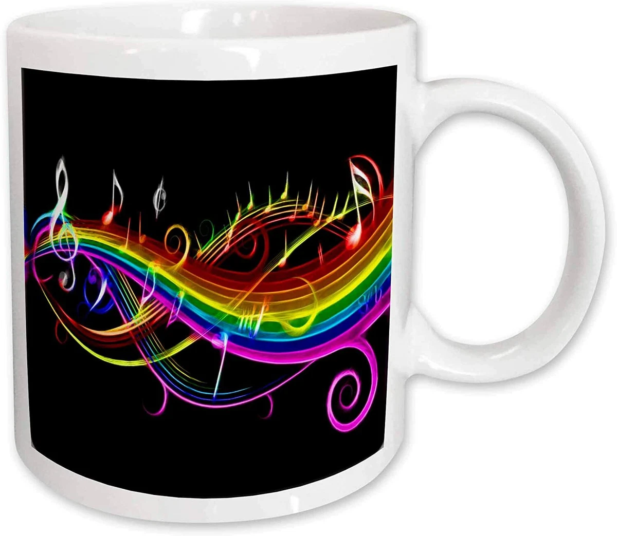 Neon Rainbow Music Notes
