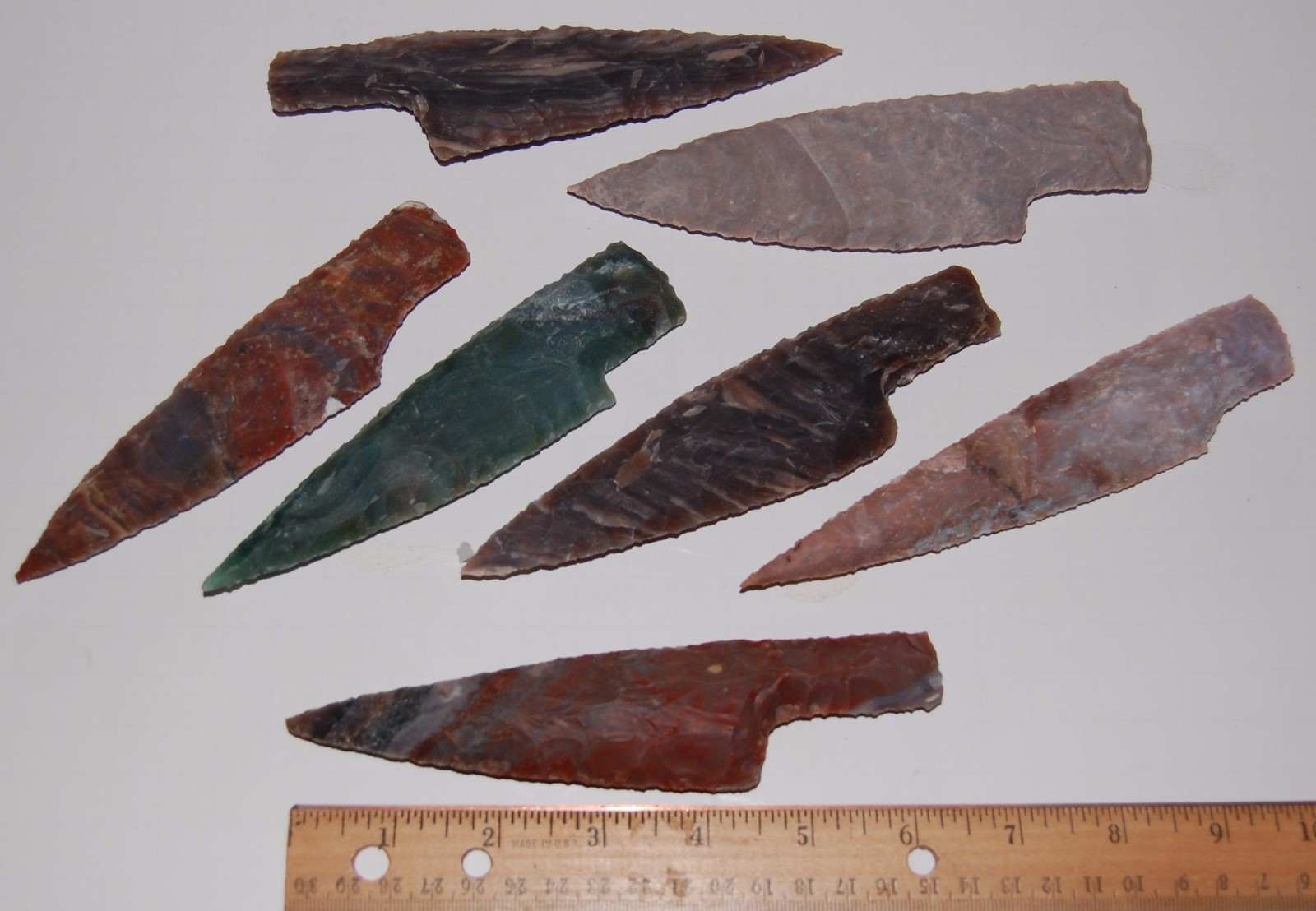 1 Hand Made Flint Agate Knife Blade Average 5" to 6" Inches Long ...