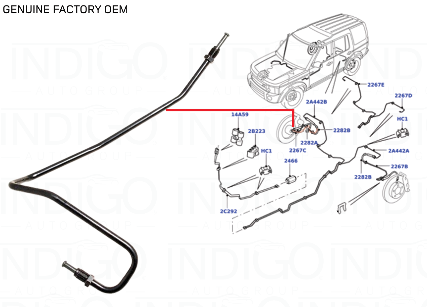 FACTORY OEM LAND ROVER REAR RIGHT BRAKE HOSE TUBE LAND ROVER LR3 ...