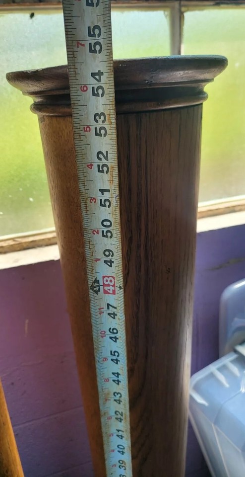 Vtg Lot Of 2 Matching Oak Wood Fluted Fireplace Columns Pillars 4ft 6 ...