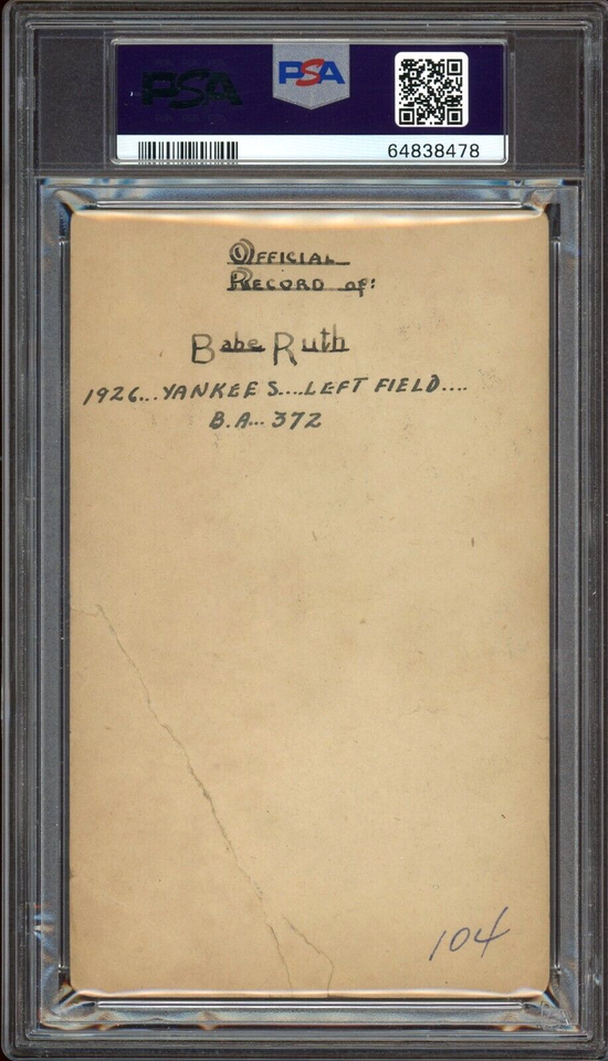 1921 Exhibits Geo. H Babe Ruth Card Yankees HOF - Certified PSA 1 MK ...