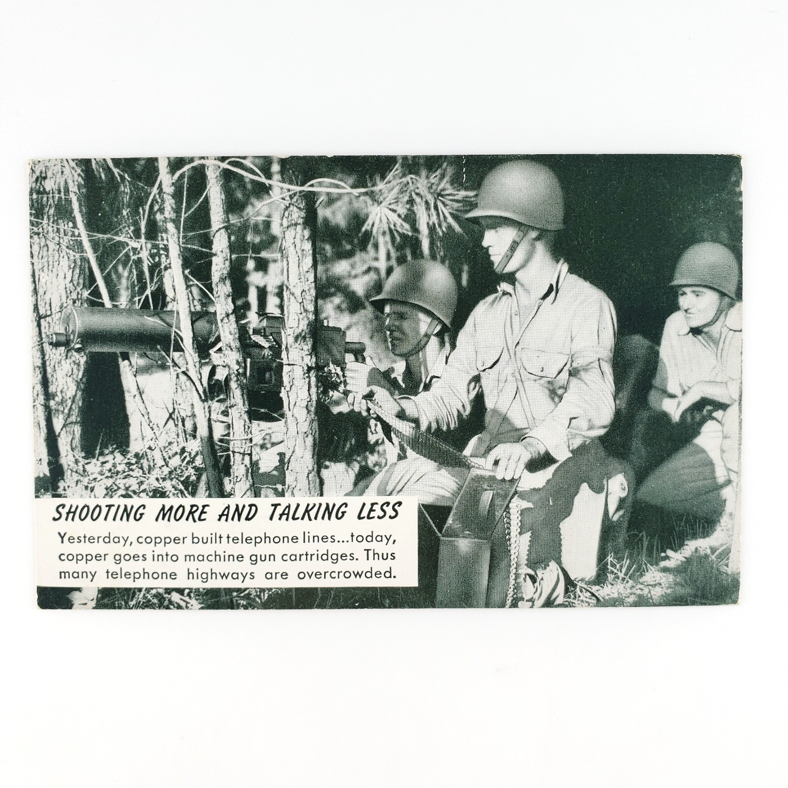 Copper Machine Gun Cartridge Postcard 1940s WW2 Soldier Correspondence ...