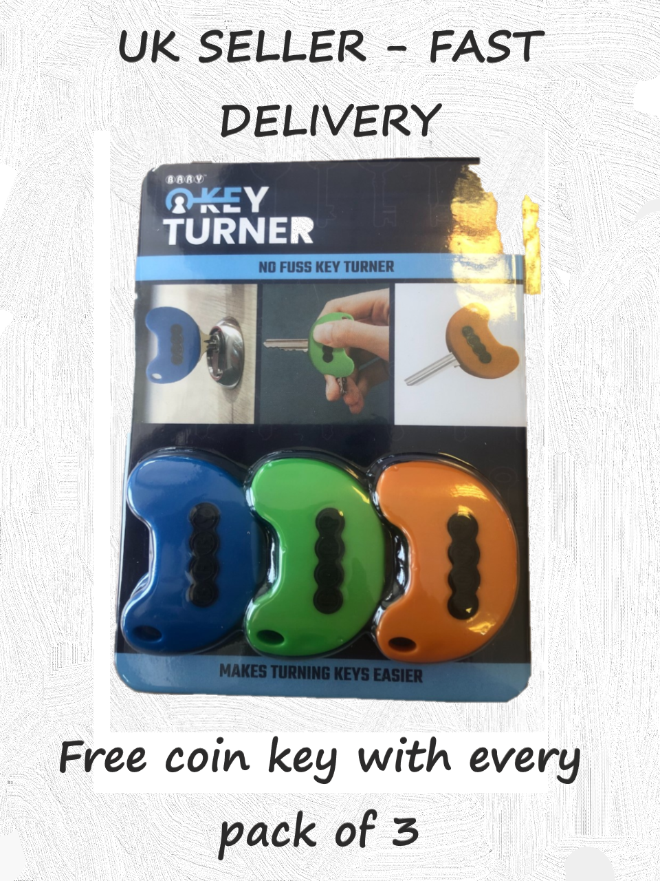 Easy Key Turner Arthritis Elderly Grip Aid Tool for Keys No Fuss turner ...