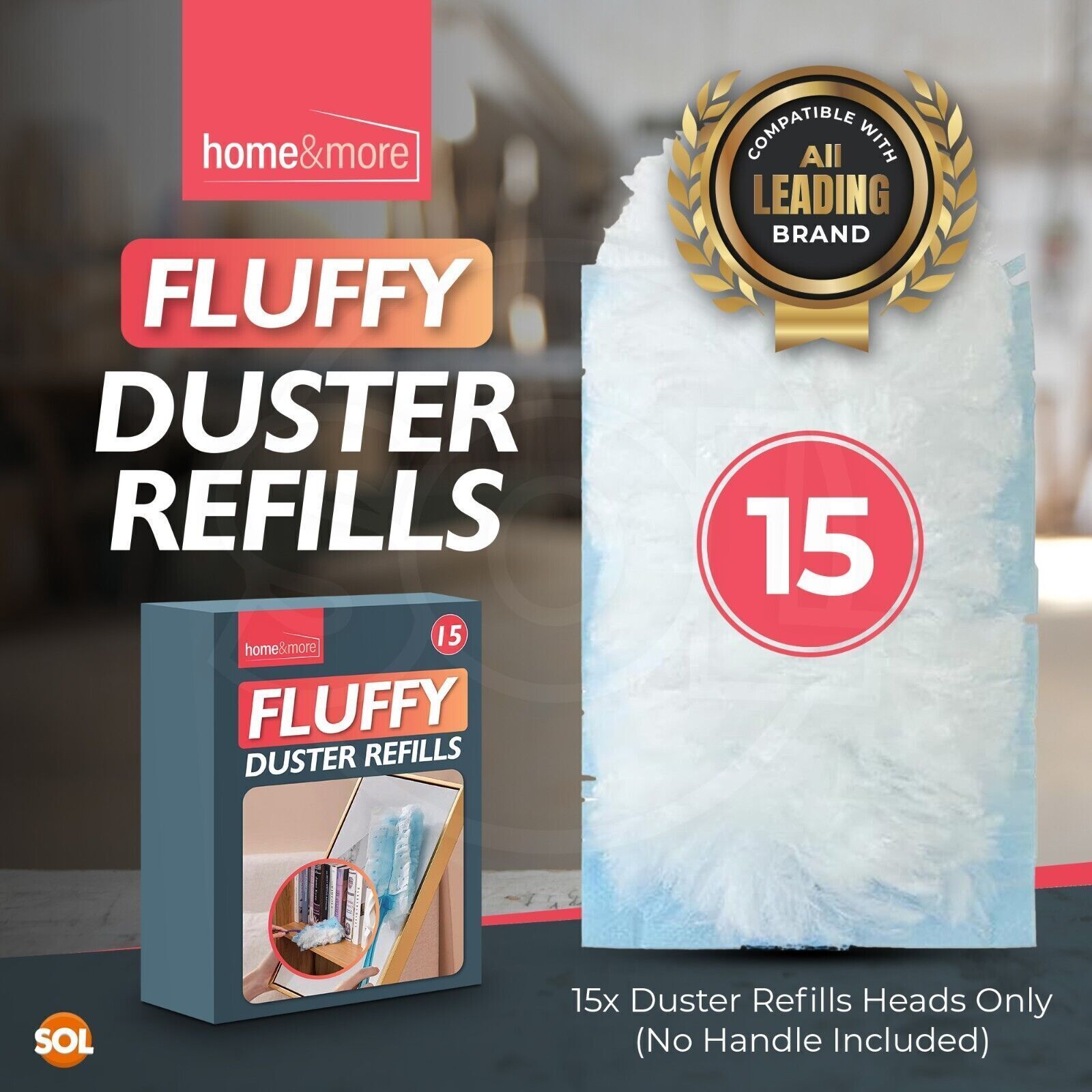 15-30 Fluffy Duster Refills Head Compatible for Pledge Swiffer Flash ...