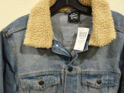 Hot Topic Original Deluxe Jean Sherpa Collar Denim Trucker Jacket Men's ...