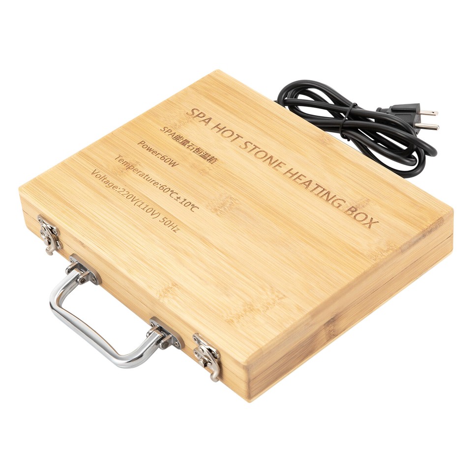 16Pcs Hot Massage Stone Basalt Stone Set Rock SPA Massage Heating Box ...