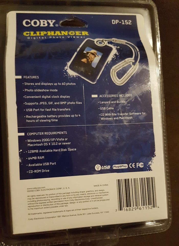 Coby Blue Cliphanger Digital 60 Photo Viewer Keychain DP-152 | eBay