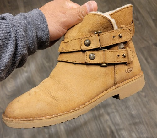 Women's UGG Aliso Double Strap Nubuck Wheat Ankle Boots Sz 6.5 | eBay