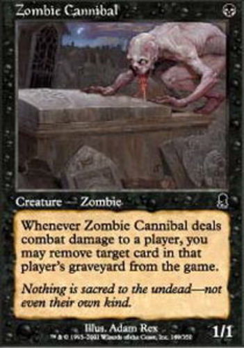 Heavy Play, English MTG Foil Zombie Cannibal - Foil Odyssey Magic the ...