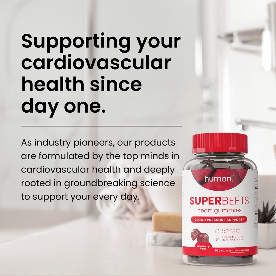 Super Beets Strawberry Heart Gummies Beetroot & Grape Seed Extract 60 ...