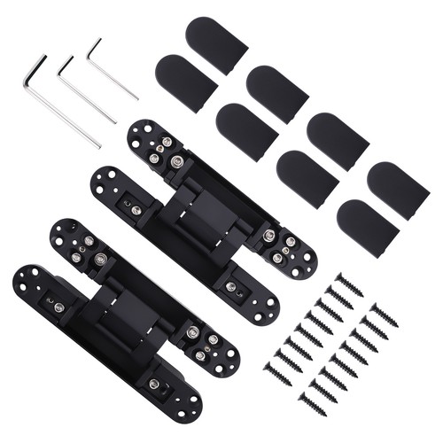 7 Inch Heavy Duty Hidden Door Hinges Kit Zinc Alloy Invisible Hinge 180 ...
