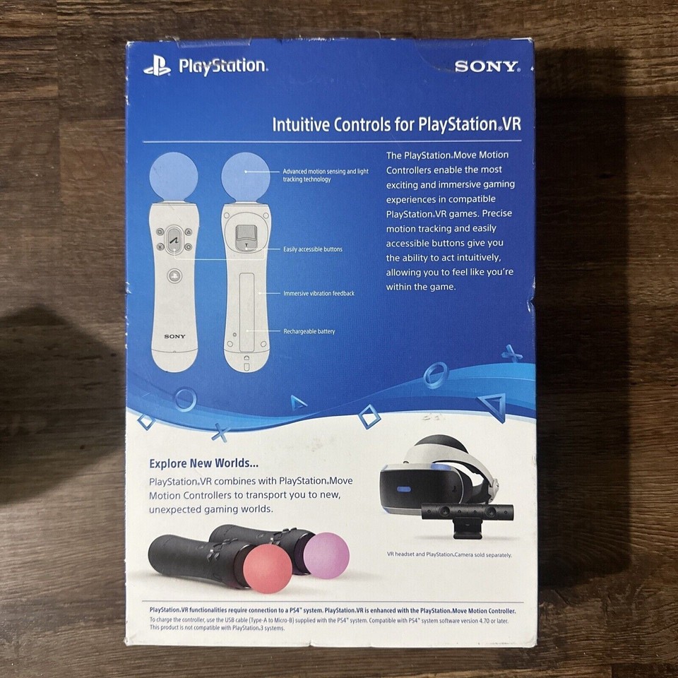 PlayStation Move Motion Controllers Two Pack Sony PS4 and PS VR - Brand ...