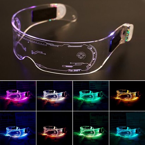Bar LED Glasses Light Up Rave DJ EL Wire Electronic Party Decor Neon ...