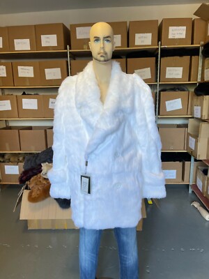 NEW Mens Genuine Rabbit 100% Genuine Fur Soft Winter Jacket Peacoat ...