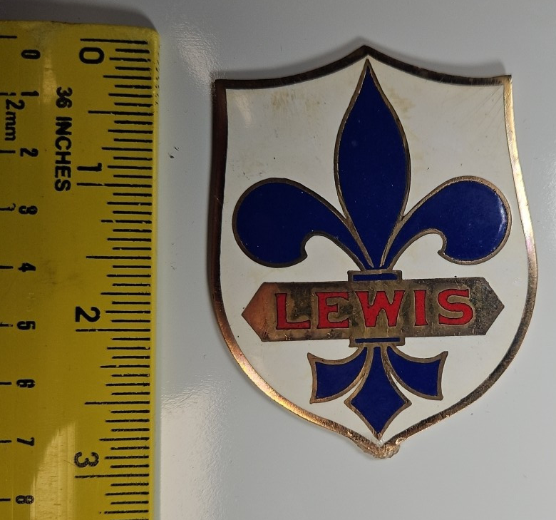 RARE Vintage LEWIS Automobile Radiator Badge Motor Car Hood Emblem ...