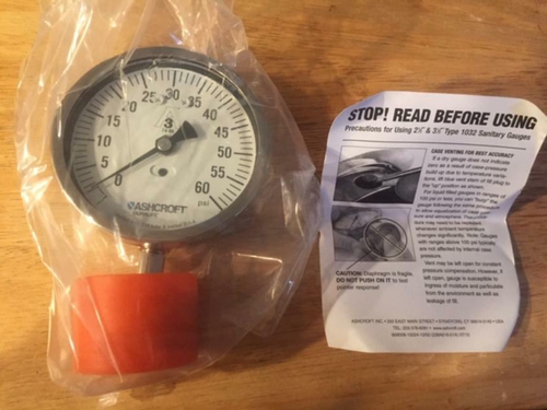 Ashcroft 1032 Pressure Gauge 0-60 1.5"TC 3.5"F LM SS 35-1032-S-15L-60 ...