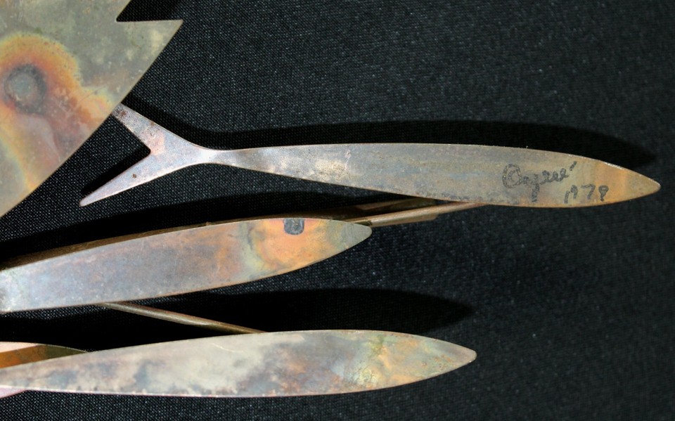 56" School of Fish brutalist metal wall sculpture signed C. Jere 1979 ...