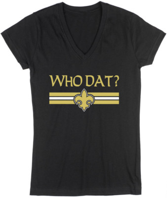 V-NECK Ladies Drew Brees Michael Thomas New Orleans Saints "Who Dat ...