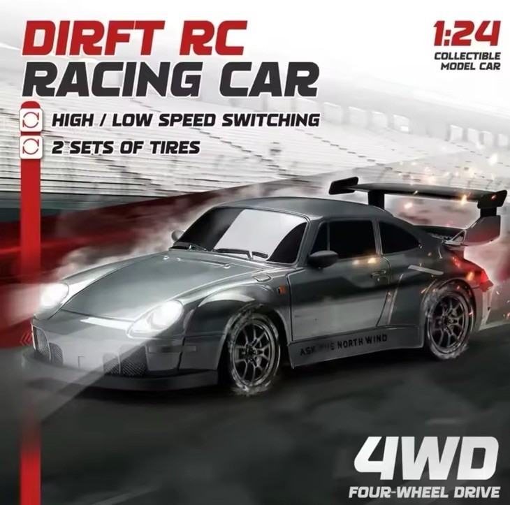1:24 Scale RC Remote Control Drift 993 RWB Mini Toy Car Racing Lights 2 ...