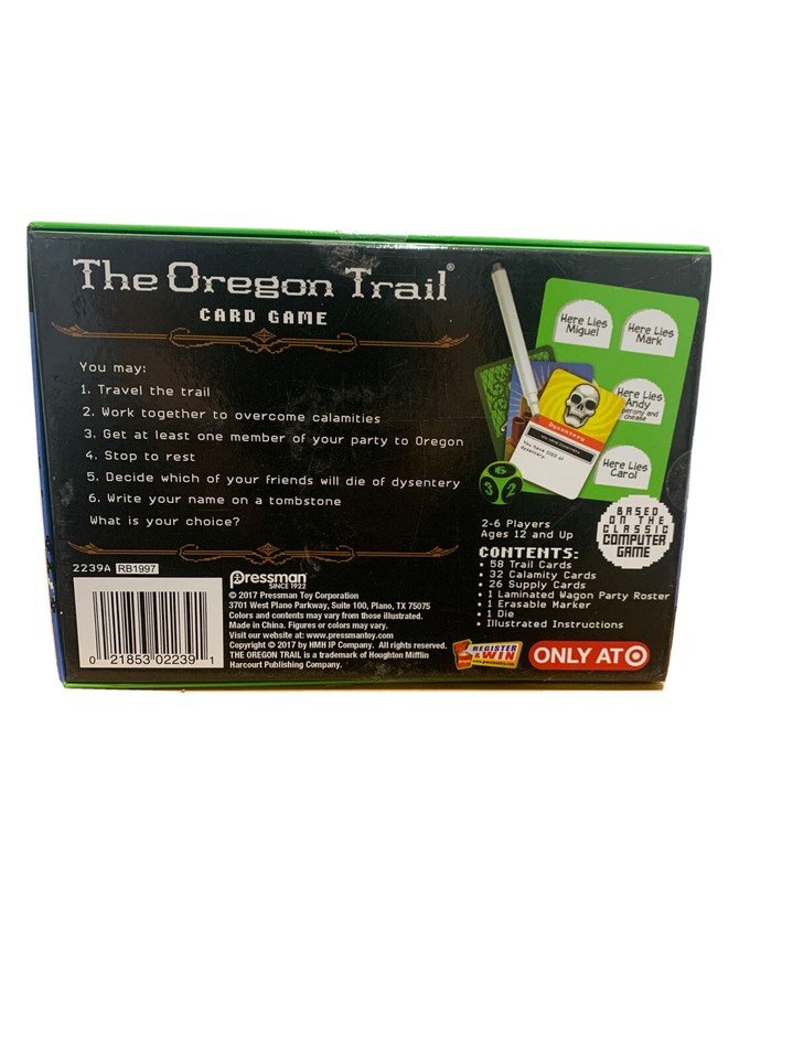 The Oregon Trail Card Game - by Pressman Target Exclusive 21853022391| eBay