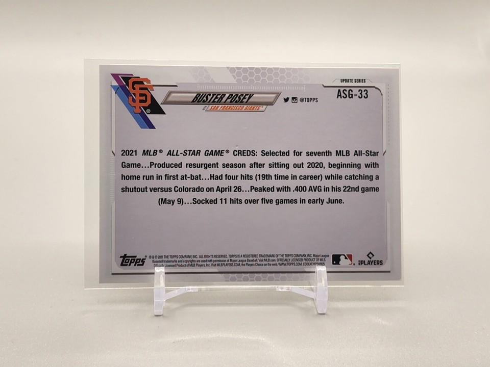 Buster Posey 2021 Topps Update All Star Game #ASG-33 - San Francisco ...