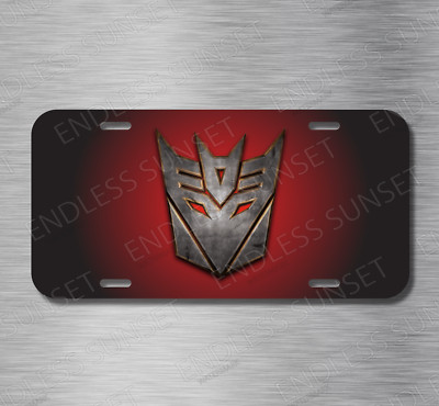 Robot Deception Red Transformers Punish Destroy License Plate Front ...