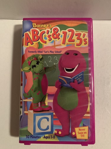 Barney’s ABC’s & 123’s VHS Tape Kids Let’s Play School Clamshell-Tested ...