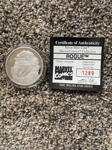 1997 The highland mint Rogue Marvel Comics .999 silver coin | eBay