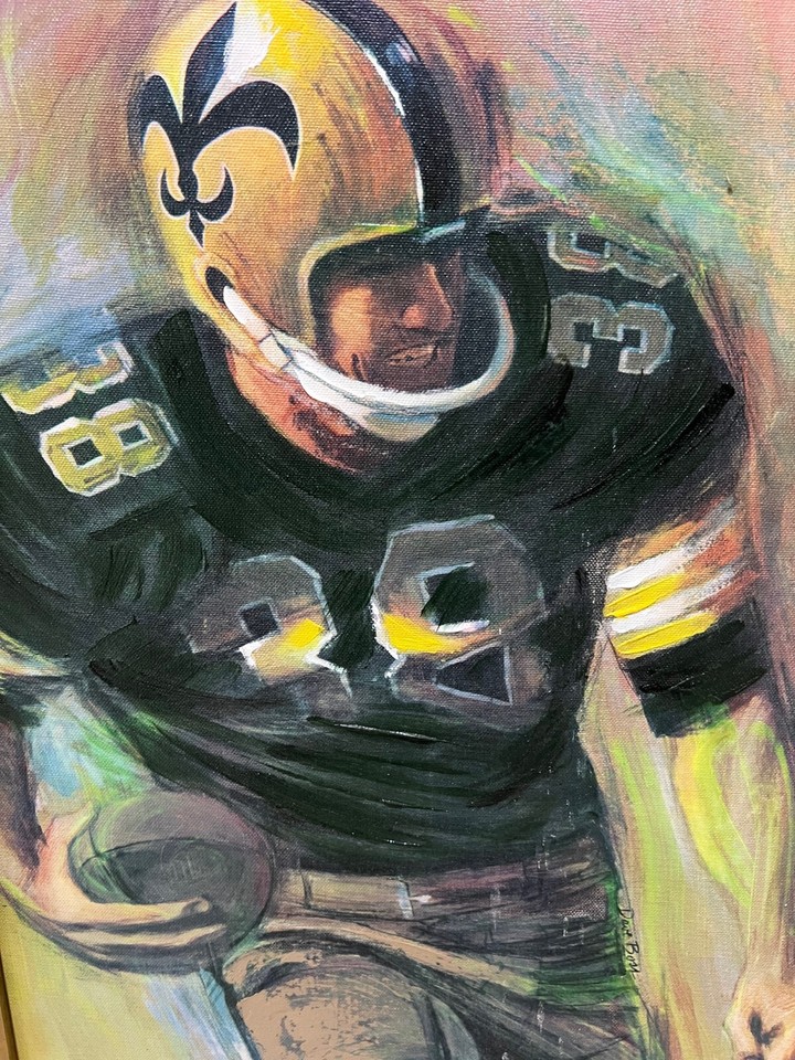 1960s Vintage Dave Boss David NFL New Orleans Saints Oil Painting ...