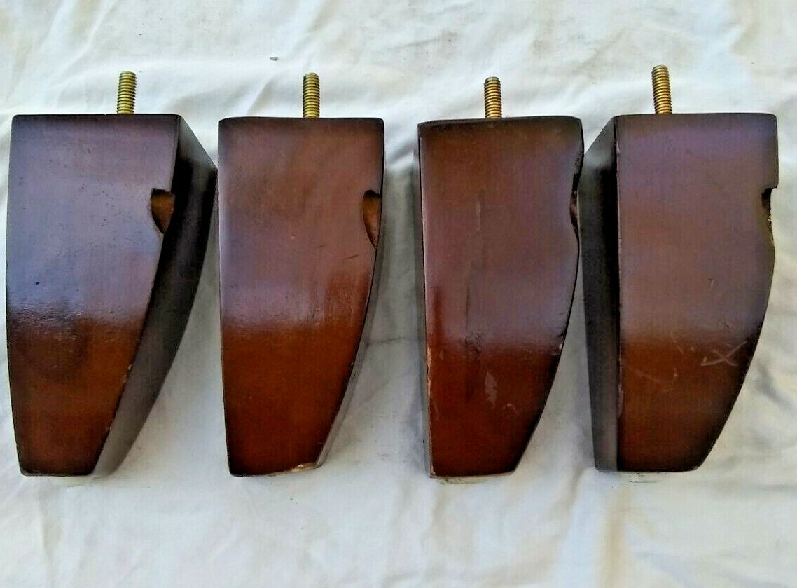 Wood Sofa Legs 2 Sided Curved Shape Tapered Legs | eBay