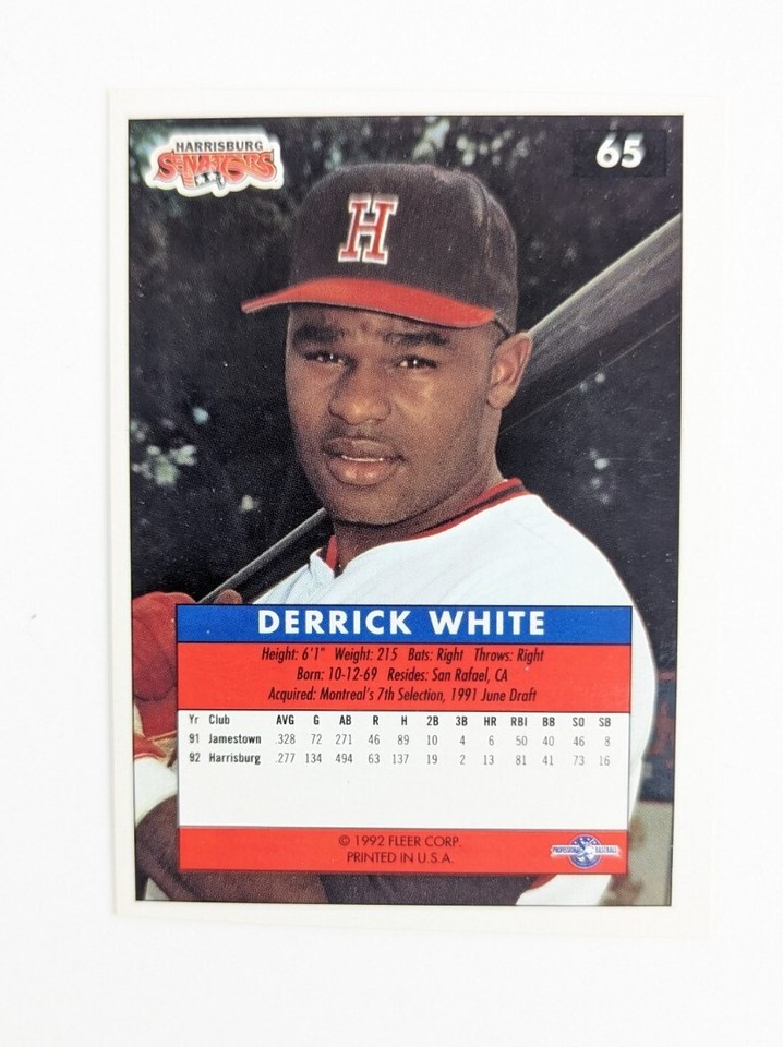 1992-93 Fleer Excel #65 Derrick White Harrisburg Senators Minor League ...