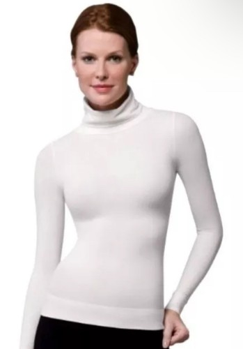 SPANX Turtleneck Womens Large White On Top In Control Long Sleeve ...