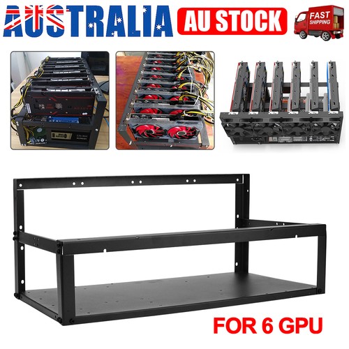 6 GPU Mining Case Rack Motherboard Bracket Open Mining Rig Frame Fixing ...