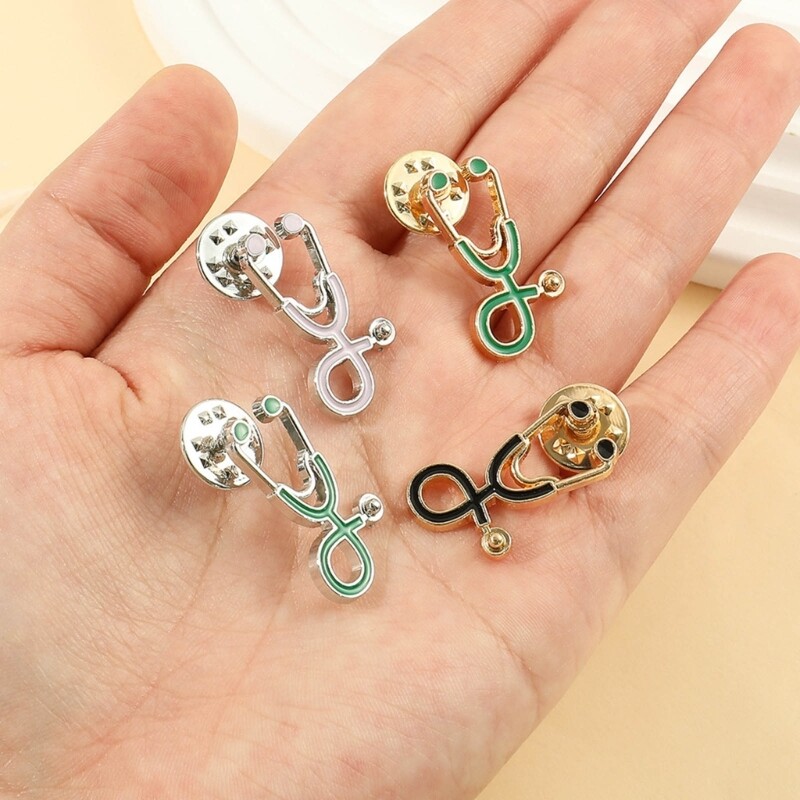 15pcs Colorful Brooches Doctor Nurse Stethoscope Enamel Pins Jackets ...