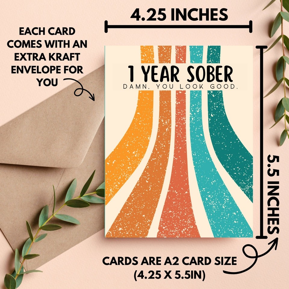 1 Year Sober Sobriety Card for Sober Loved One in Recovery | eBay