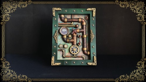 Handmade Steampunk Box Frame cosplay retro accessory LARP - SEE VIDEO ...