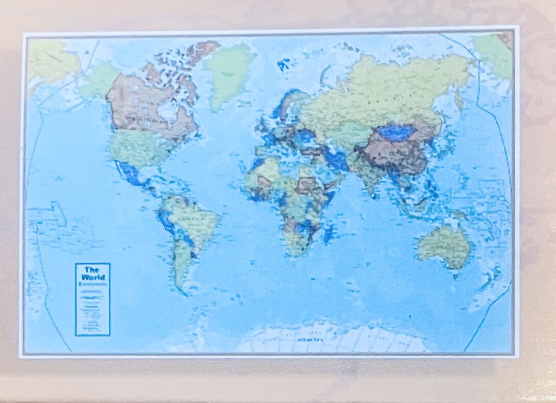 Купить Ибей | Waypoint World Map- Blue Ocean Political Wall Map ...