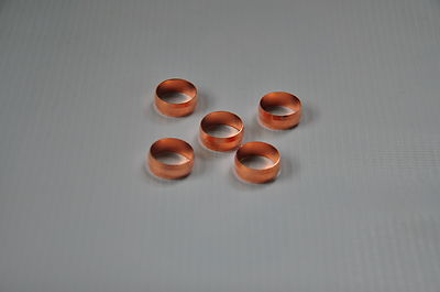 5 of 15mm COPPER OLIVES. PIPE COMPRESSION RING FITTING PLUMBING PART ...