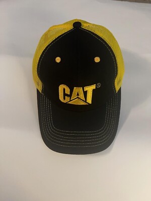 BRAND NEW BLACK AND YELLOW CAT HAT CATERPILER | eBay