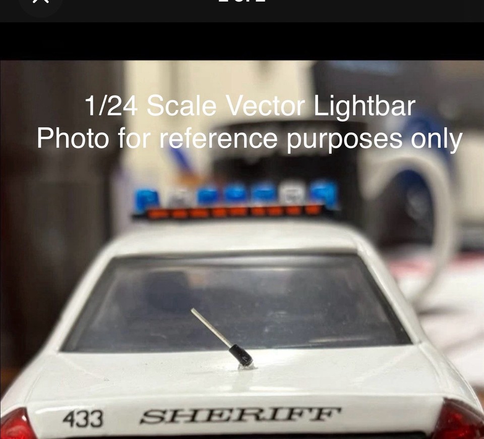 1/24 25 Blue Clear Vector Vision Lightbar State Police Sheriff LED ...