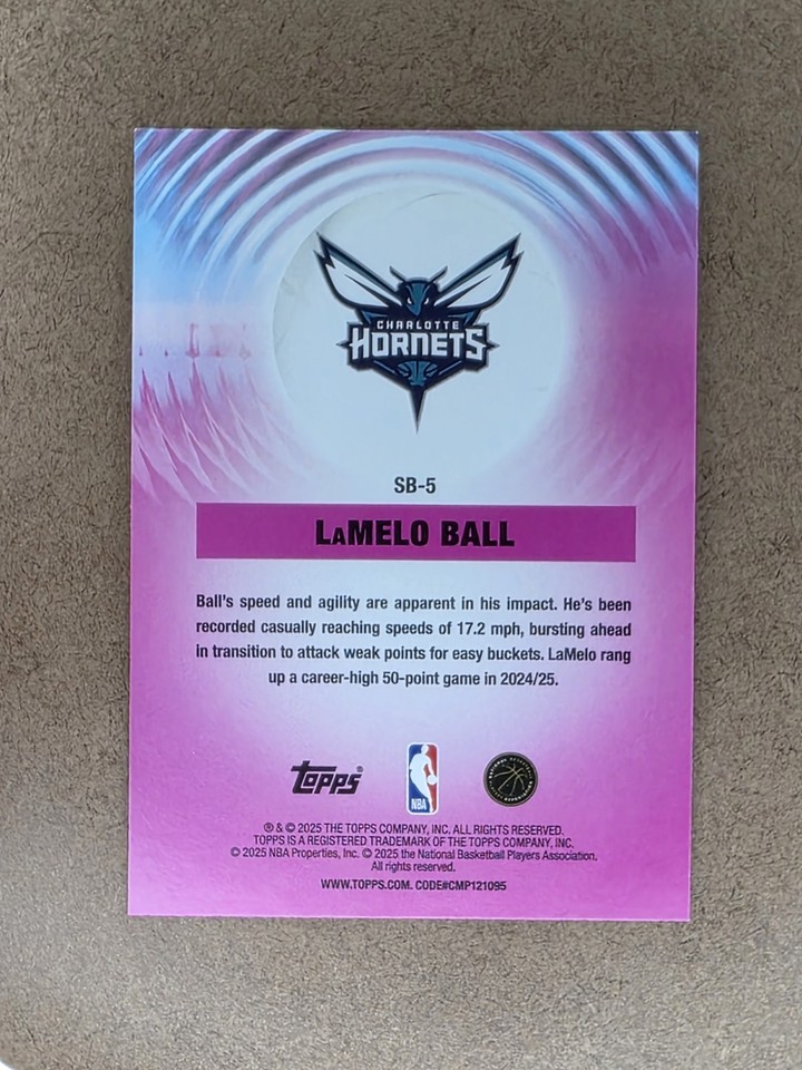 2025-26 Topps Basketball Lamelo Ball #SB-5 Sonic Boom Case Hit Hornets🔥 ...