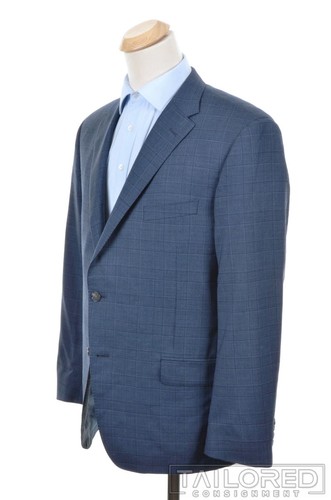 HICKEY FREEMAN Current Blue Check 150 Wool Mens Blazer Sport Coat ...