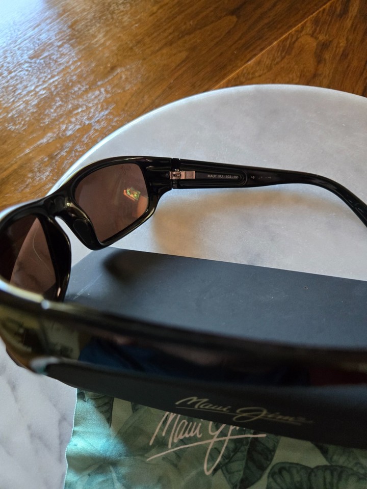 Maui Jim Sunglasses Unisex MJ 103 Black 2 Stingray 55mm with Brown Lenses | eBay