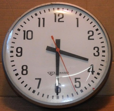 Vintage Edwards Company Secondary Wall Industrial Electric Clock 13" AS ...