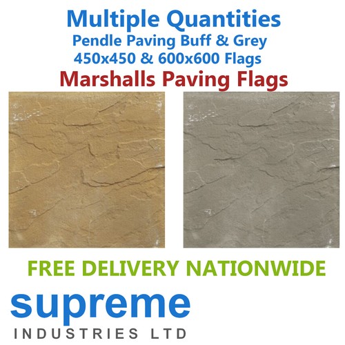 Pendle Riven Paving Slabs Buff & Grey - 450x450 & 600x600 Multiple ...