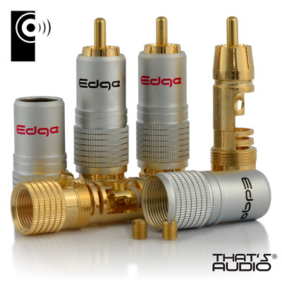 4 EDGE Gold Plated Hi-Fi PHONO Plugs (Heavy Duty Lockable RCA ...